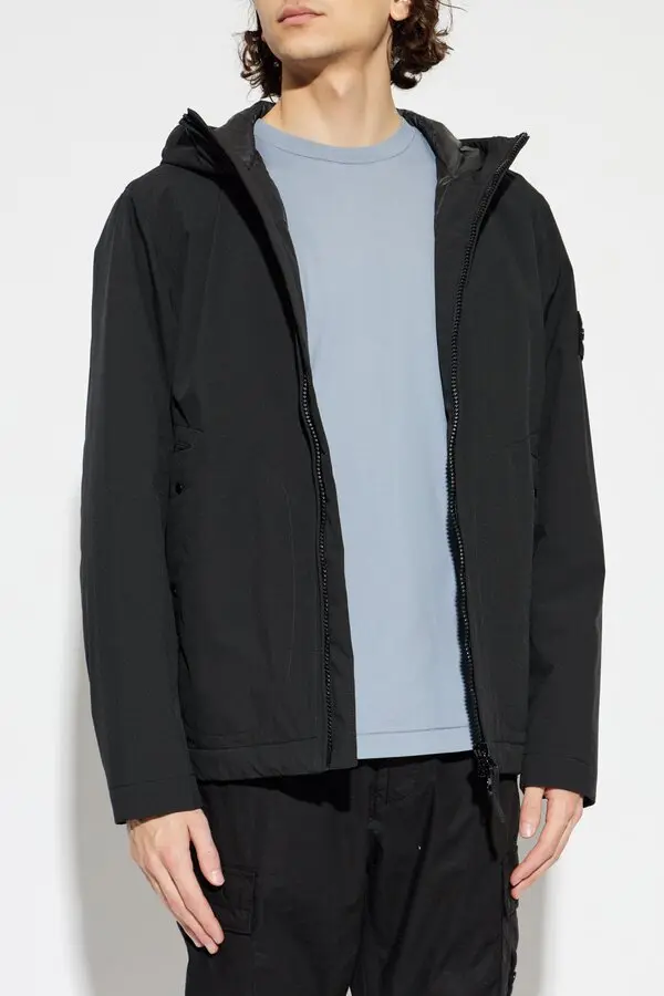 Stone Island Insulated Hooded Jacket - Black