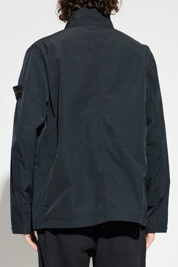 Stone Island Lightweight Jacket With Stand-up Collar - Black