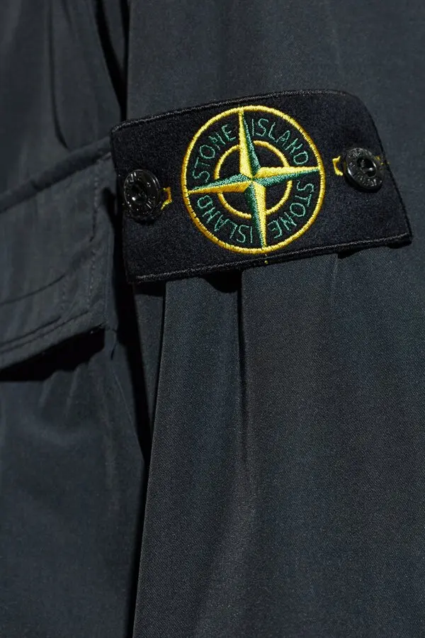 Stone Island Lightweight Jacket With Stand-up Collar - Black