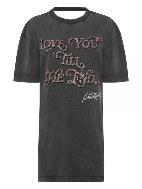 Philipp Plein Embellished Mini T-shirt Dress