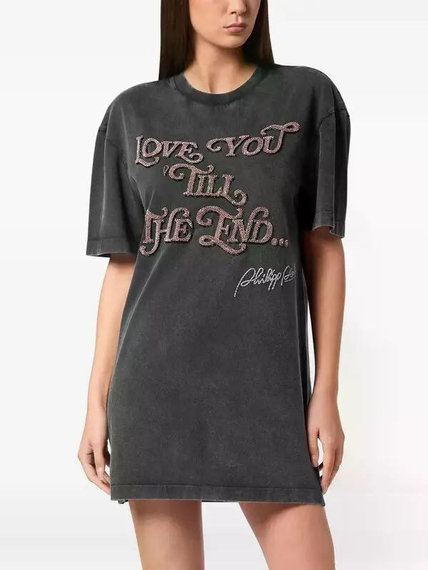 Philipp Plein Embellished Mini T-shirt Dress