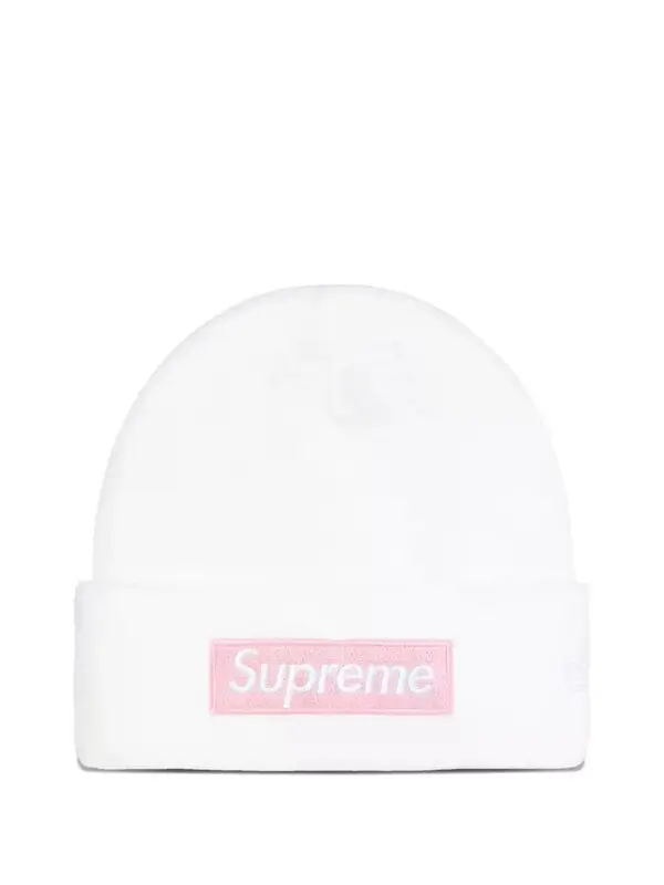 Supreme Logo Beanie Hat - White