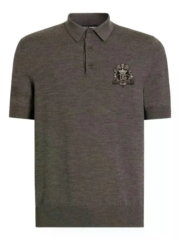 Dolce & Gabbana Appliqué Short-sleeve Polo Shirt - Grey