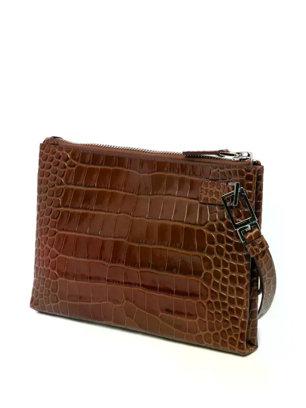 TOM FORD Crocodile-effect Zip Pouch