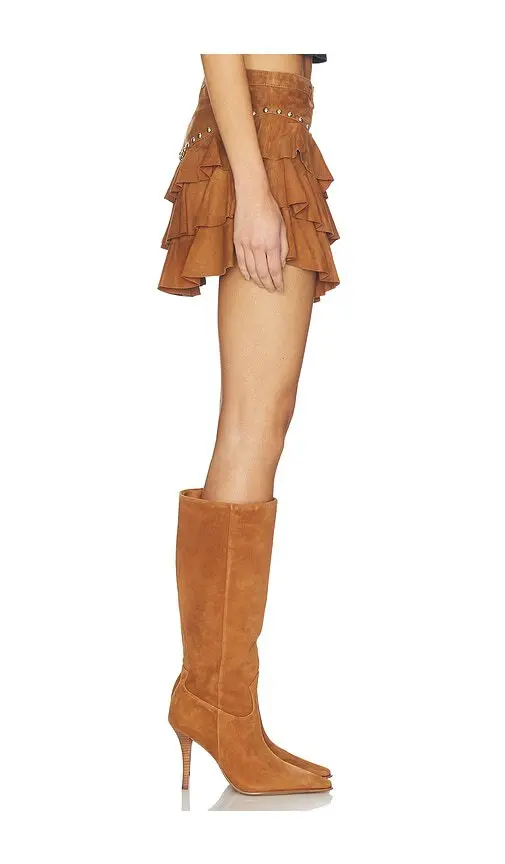 UNDERSTATED LEATHER X Revolve Frill Mini Skirt