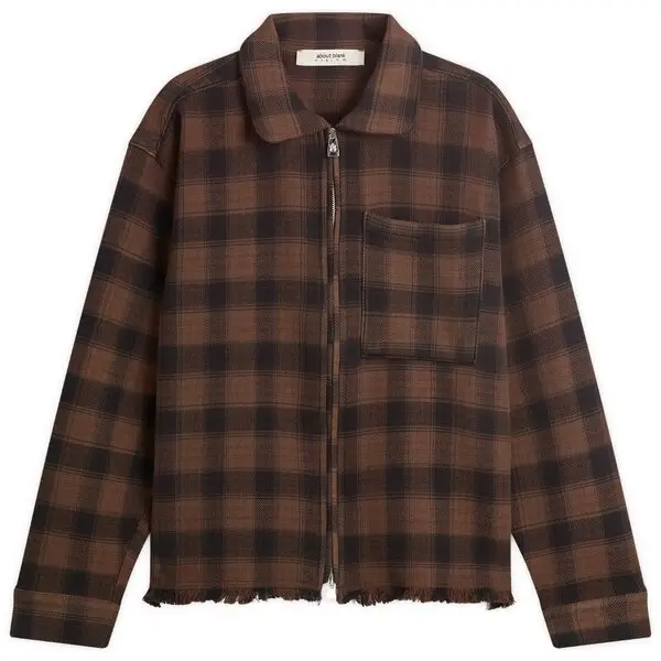 ABOUT:BLANK Plaid Zipped Overshirt - Brown