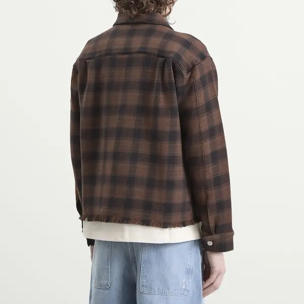 ABOUT:BLANK Plaid Zipped Overshirt - Brown