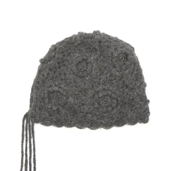DAMSON MADDER Crochet Bonnet - Charcoal