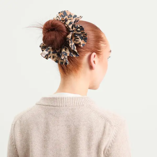 DAMSON MADDER Frill Edge Scrunchie - Brown