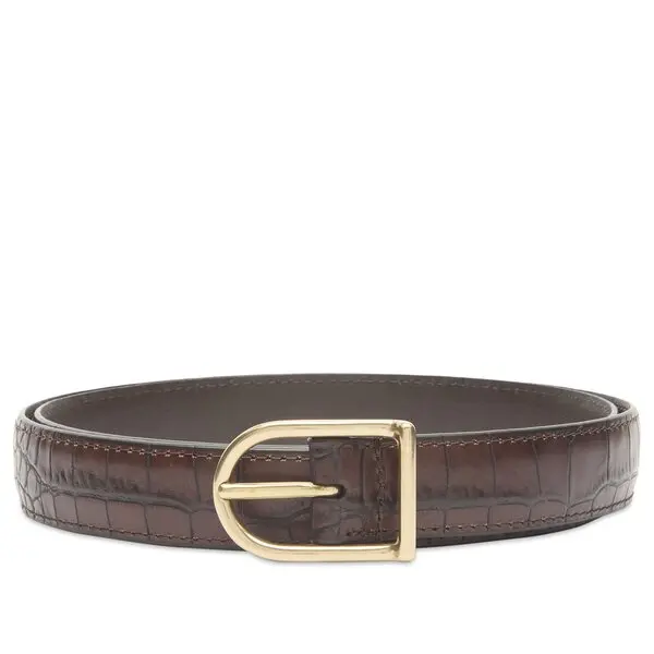 Anderson's Slim Alligator Print Leather Belt - Brown