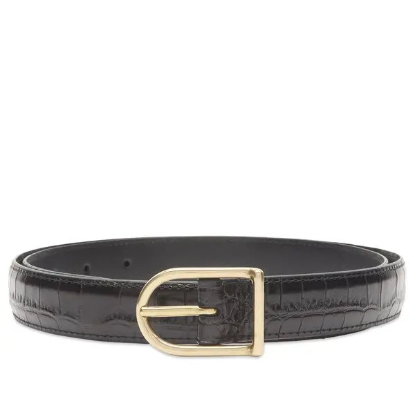 Anderson's Slim Alligator Print Leather Belt - Black