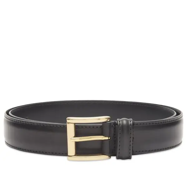 Anderson's Narrow Stitch Trimmed Leather Belt - Black