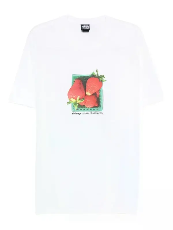 StÜssy Strawberry-print T-shirt - White