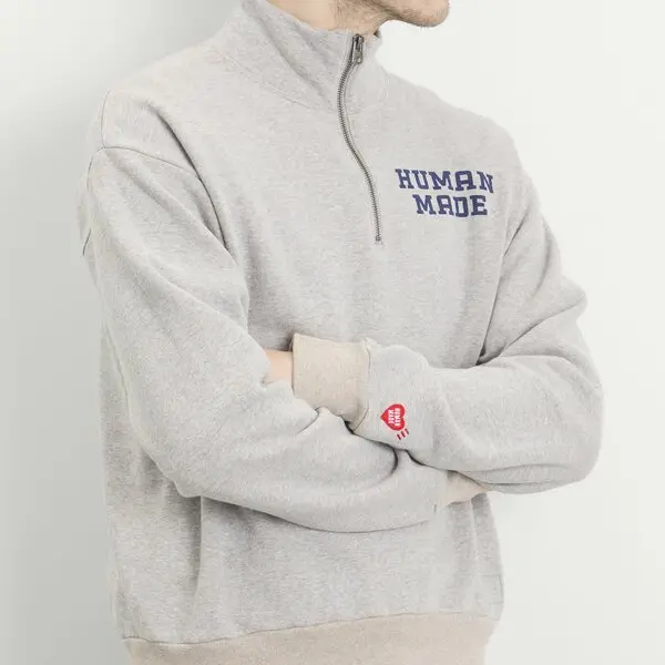 HUMAN MADE Half-zip Sweatshirt - Gray