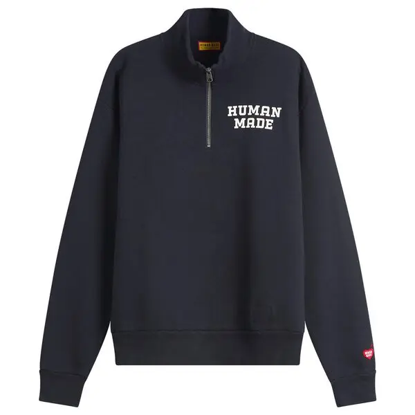 HUMAN MADE Half-zip Fleece Sweatshirt - Navy