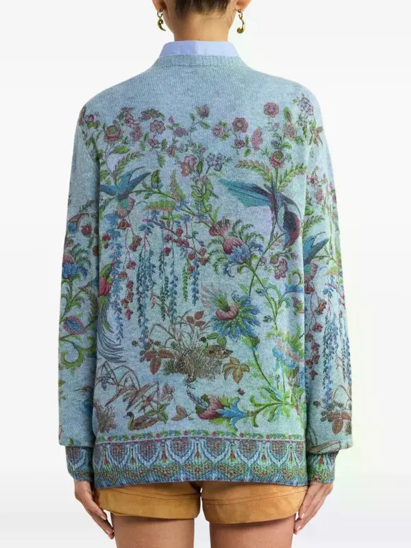 Etro Flora Fauna-motif Crew-neck Sweater