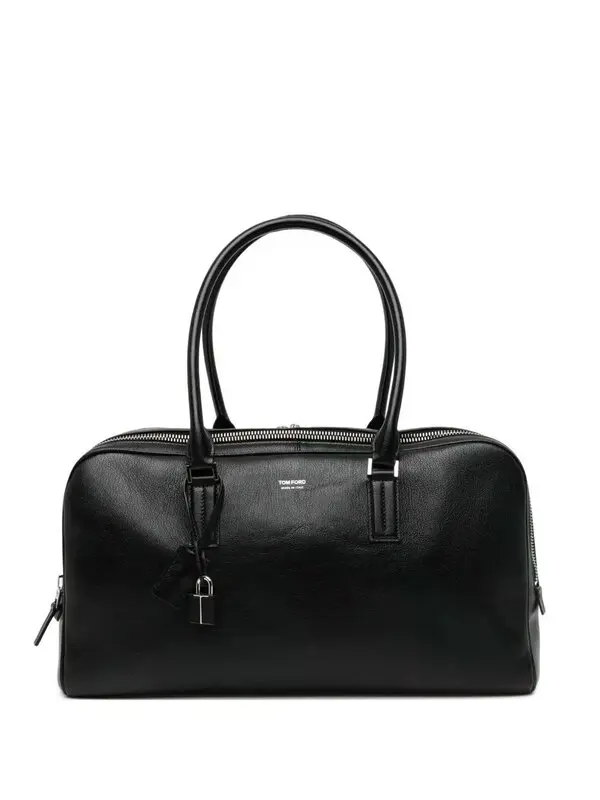 TOM FORD Leather Zipped Tote Bag - Black