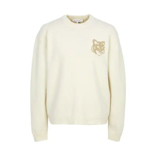 Maison Kitsuné Fox Head Knit Sweater - Ivory