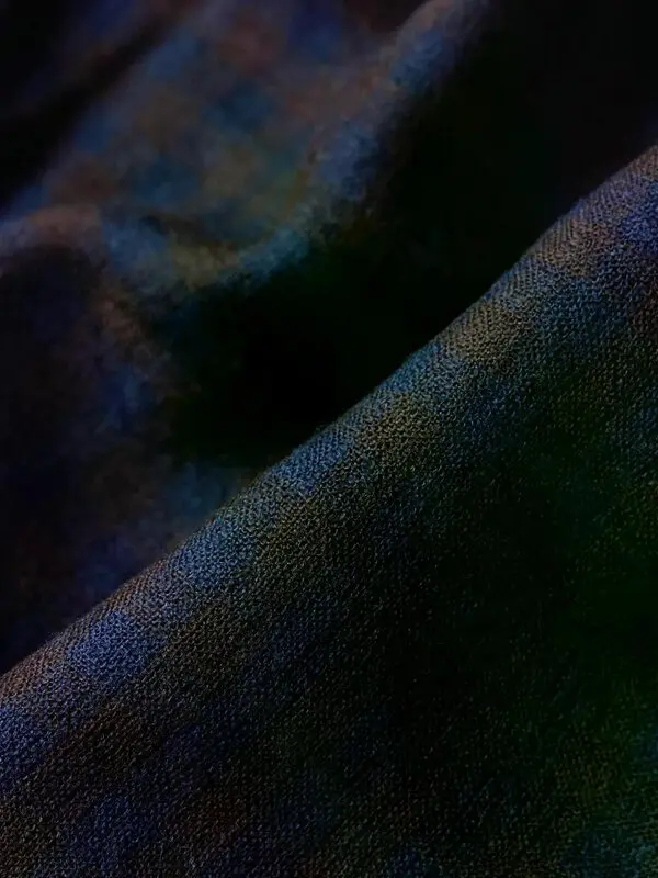 Y’s Frayed Check Scarf