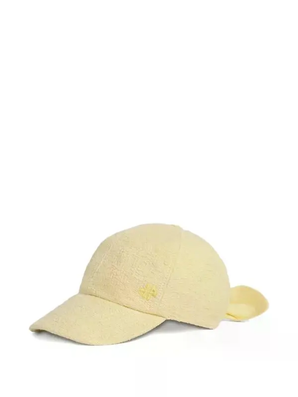 Patou Logo-embroidered Bow-detail Cap - Yellow
