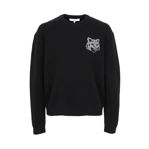 Maison Kitsuné Fox Head Knit Sweater - Black