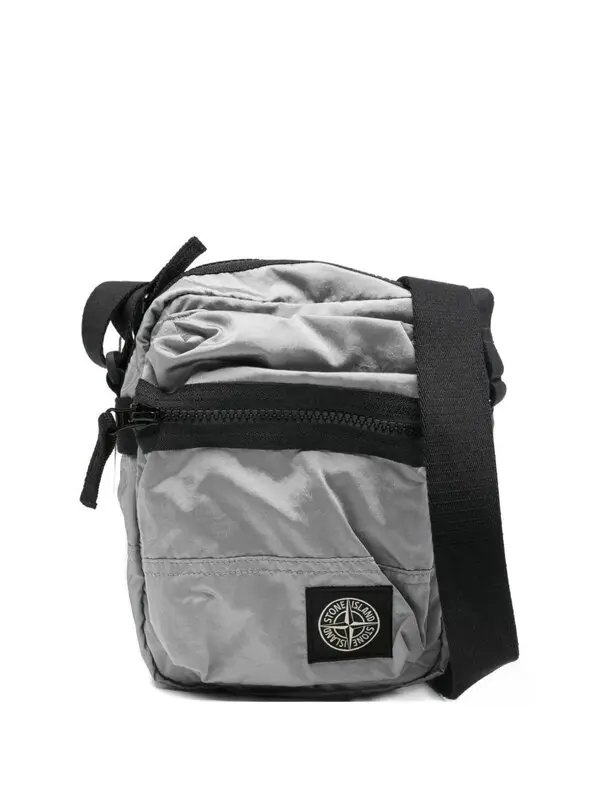 Stone Island Logo-patch Messenger Bag - Grey