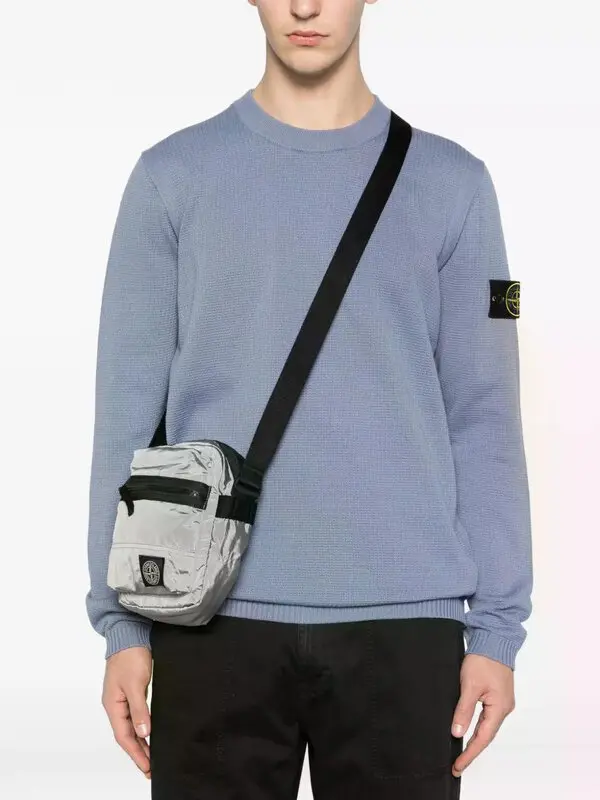 Stone Island Zip Compass Messenger Bag - Grey