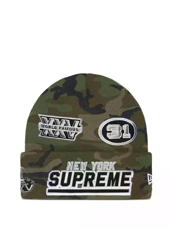 Supreme Camouflage Applique Beanie - Green