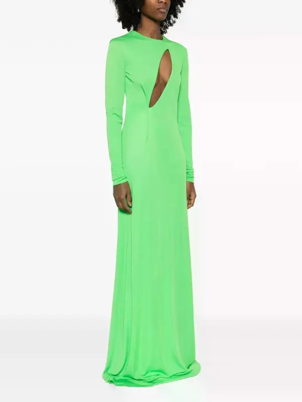 TOM FORD Cut-out Long-sleeve Maxi Dress - Green