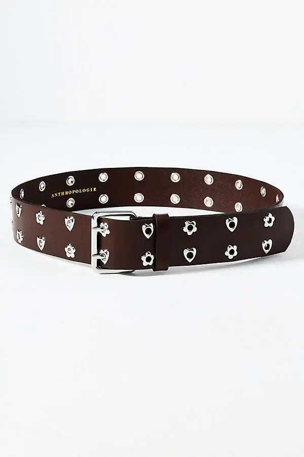 Anthropologie Icon Grommet Belt - Dark Brown