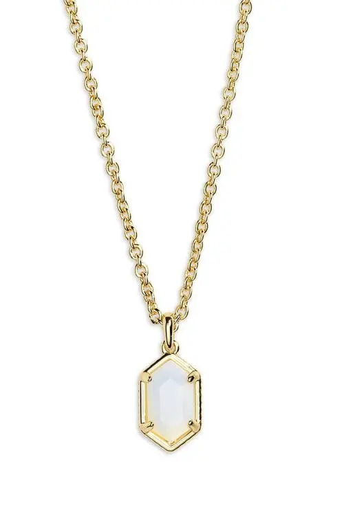 Kendra Scott Hallie Short Pendant Chain Necklace - Gold Opalite Illusion