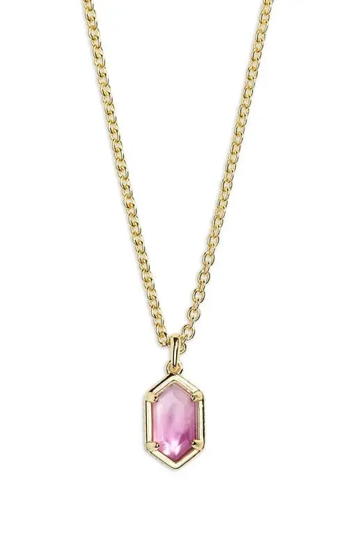 Kendra Scott Hallie Short Pendant Chain Necklace - Gold Purple Watercolor