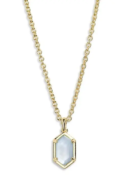 Kendra Scott Hallie Short Pendant Chain Necklace - Gold Sky Blue Pearl