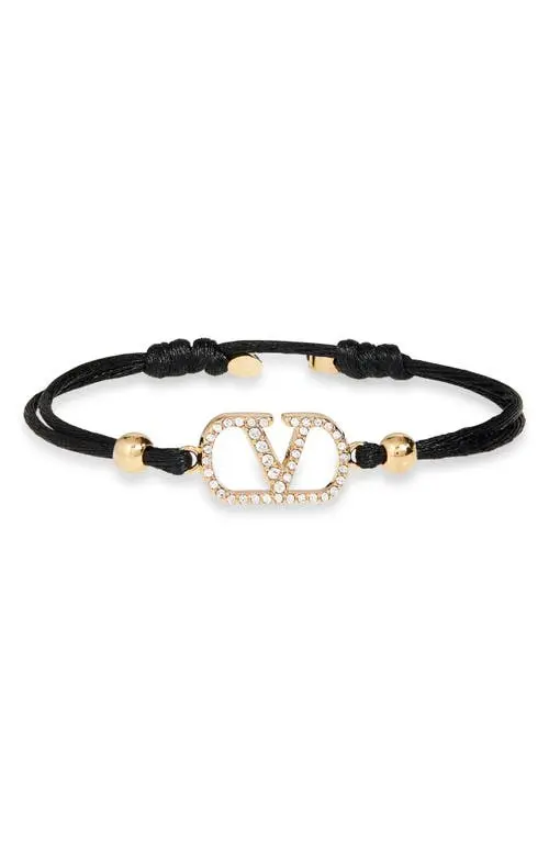 Valentino Garavani Vlogo Crystal Cord Bracelet - Black Multi
