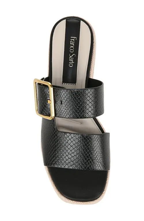 Franco Sarto Taziana Platform Sandal - Black Embossed
