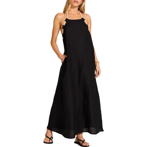 Vitamin A® Avery Cover-up Halter Dress - Black