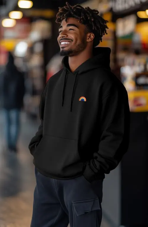DALIX Rainbow Hoodie - Black