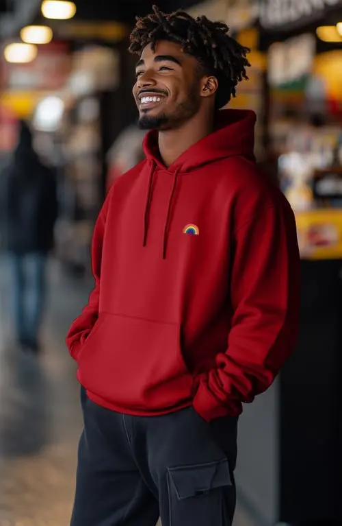 DALIX Rainbow Hoodie - Red