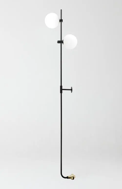 BRIGHTECH Equinox 62" Led Modern Sconce Wall Lamp With Glass Globe Shades - Classic Black