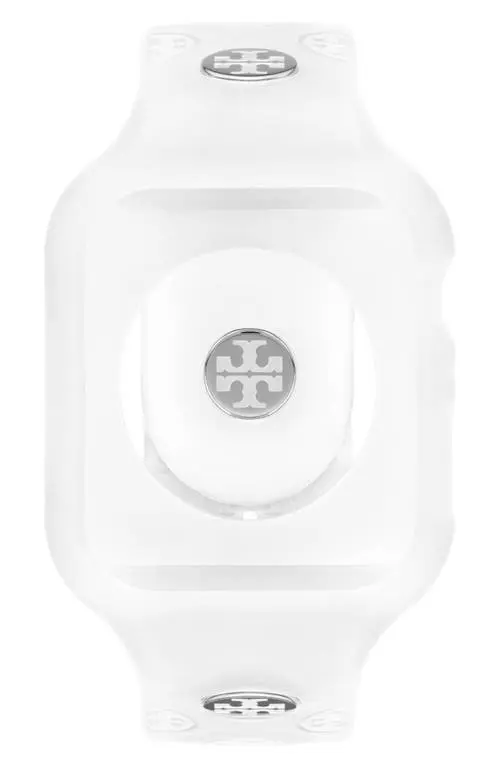 Tory Burch T Monogram Silicone 41mm Apple Watch® Band - White