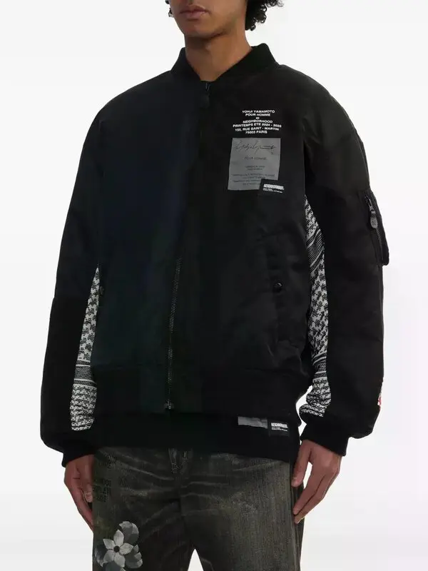 Yohji Yamamoto Contrast-sleeve Bomber Jacket