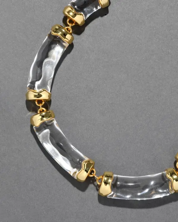Alexis Bittar Liquid Lucite Pillow Link Necklace