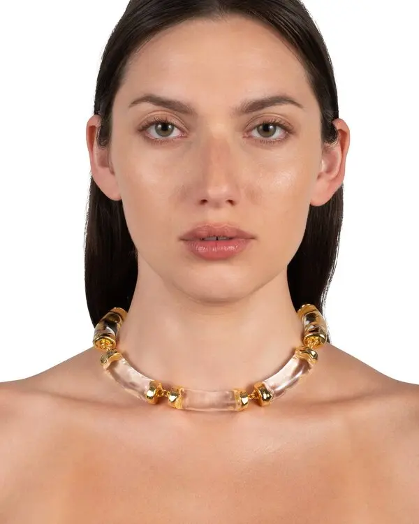 Alexis Bittar Liquid Lucite Pillow Link Necklace