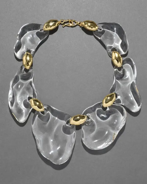 Alexis Bittar Liquid Lucite Pebble Necklace - Gold