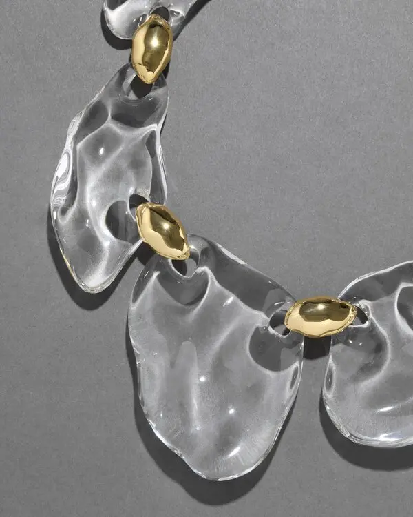 Alexis Bittar Liquid Lucite Pebble Necklace - Gold