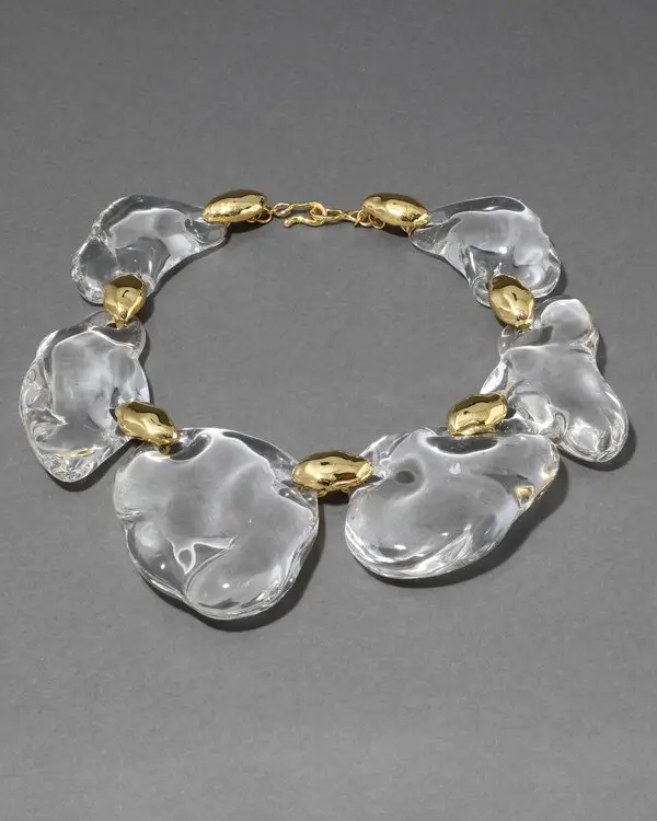 Alexis Bittar Liquid Lucite Pebble Necklace - Gold