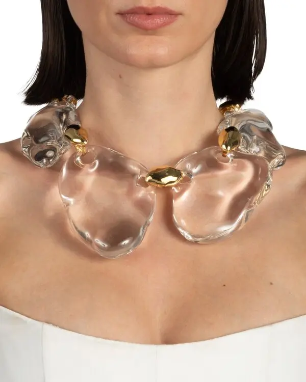 Alexis Bittar Liquid Lucite Pebble Necklace - Gold
