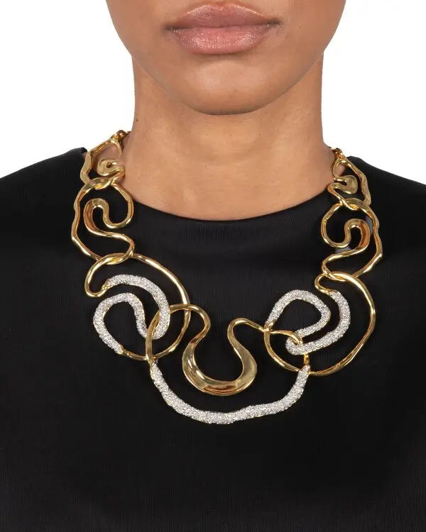 Alexis Bittar Solanales Intertwined Crystal Necklace - Gold