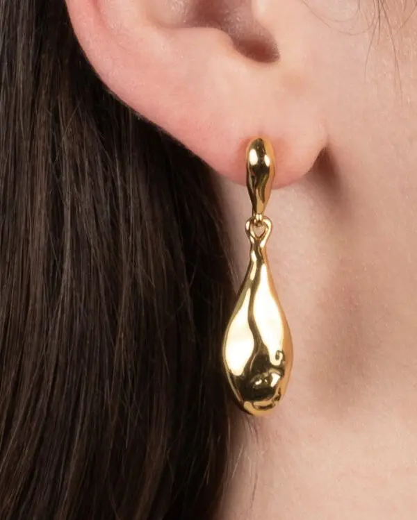 Alexis Bittar Brut Teardrop Post Earrings - Gold