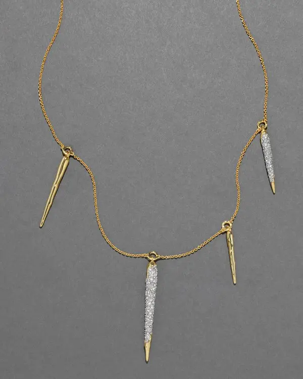 Alexis Bittar Solanales Crystal Stationed Spear Necklace